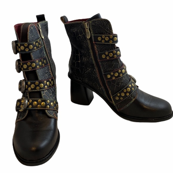 Spring Step | Shoes | Sale Spring Step Lartiste Black Heel Boots Nwt ...